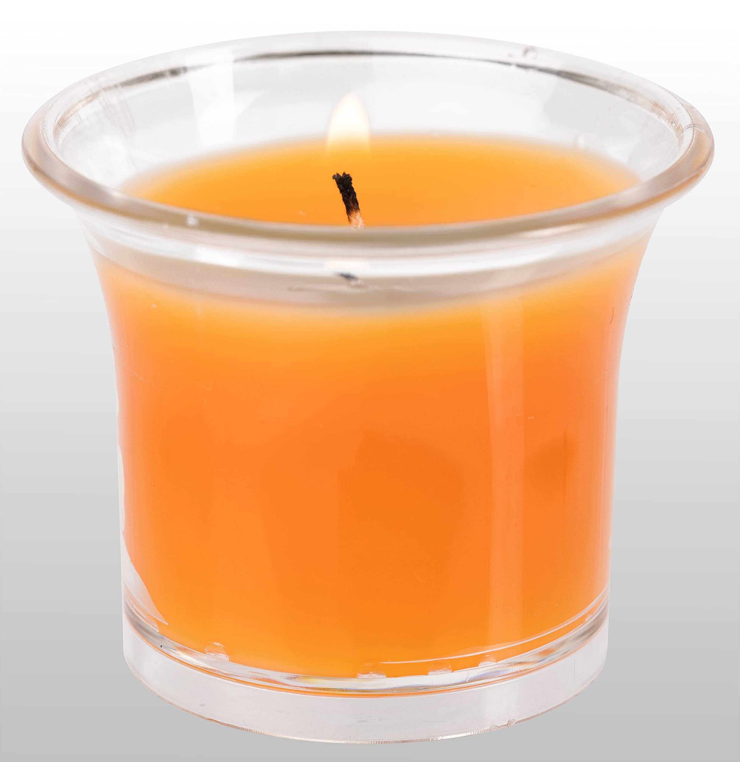 HYOOLA Clear Cup Scented Votive Candles - Winter Orange - 12 Hour Burn Time - 4 Pack - European Made