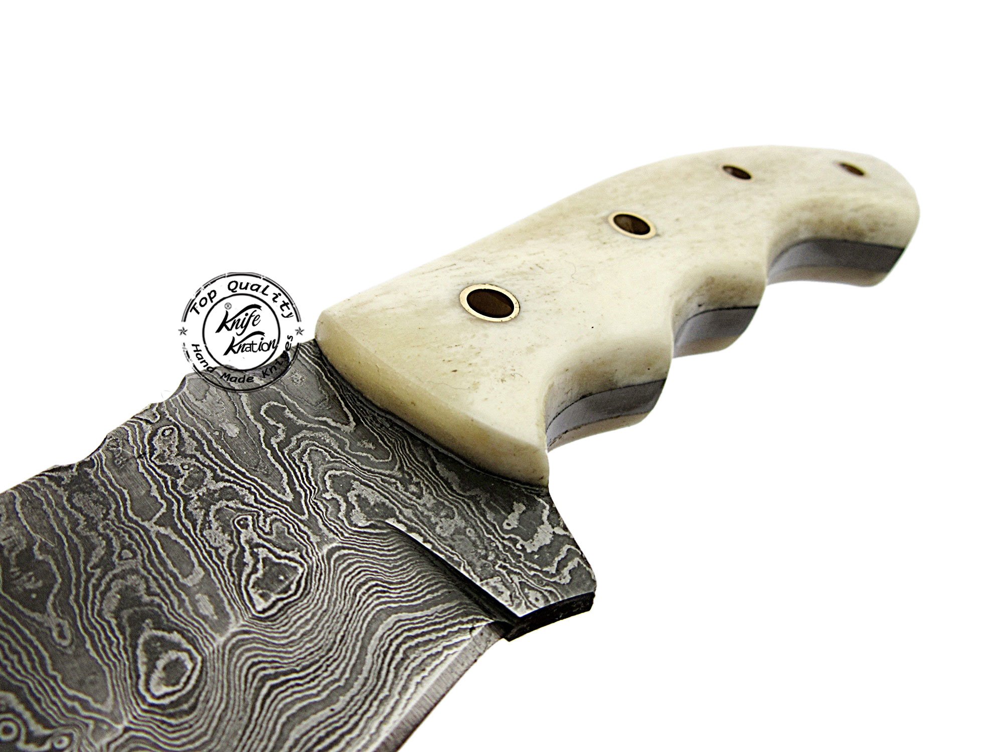 Beautiful Camel Bone Handmade Damascus Steel Tracker Hunting Knife Prime Quality