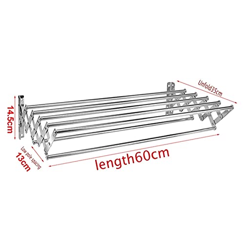 EAFTOS Retractable Folding Material Wall Mounted Drying Rack Stainless Steel Clothes Drying Rack for Bathroom Kitchen Hotel