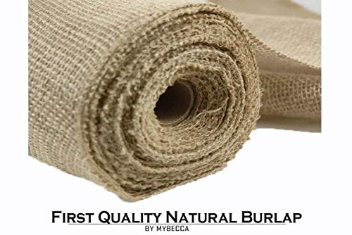 Mybecca Burlap 100% Natural (60” x 5 Yards) Perfect for Garden, Weddings, Table Runners, Placemat, Crafts, Decor