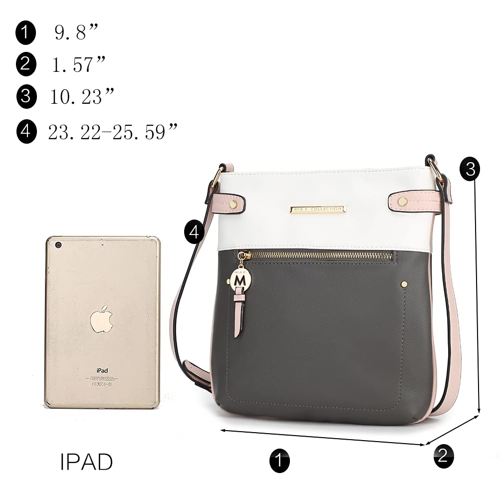 MKF Crossbody Bag for Women โ PU Leather Pocketbook Handbag โ Designer Side Messenger Purse, Shoulder Crossover cognac