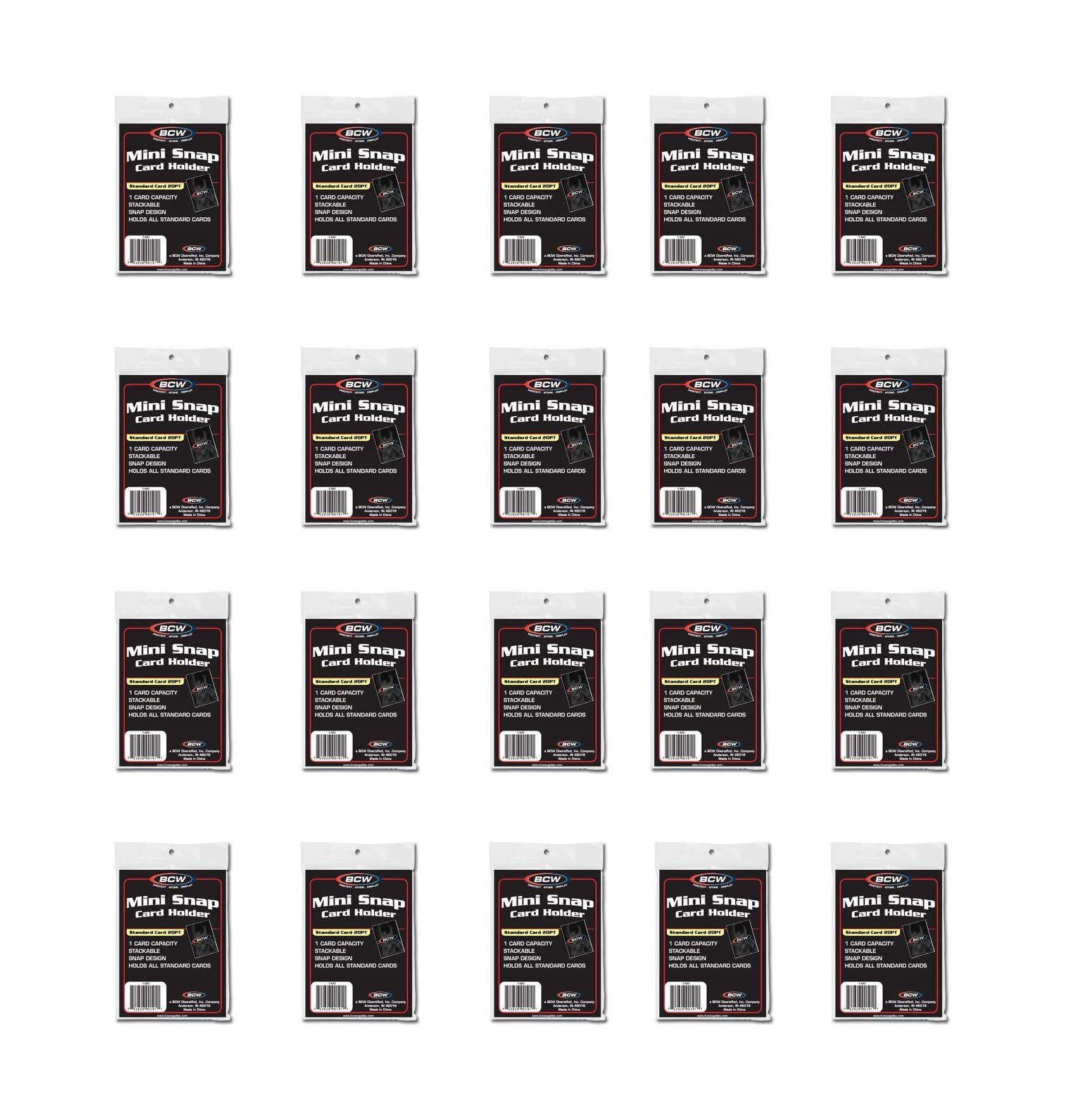 BCW Mini Snap Card Standard Trading Card Holder - Bundle of 20 Mini Snaps