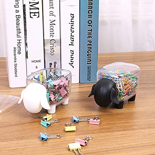 Cute Qtip Holder Dispenser, 2Pcs Cartoon Sheep Shape Cotton Swab Storage Box Cotton Balls Holder Bathroom Vanity Storage Canister(White)