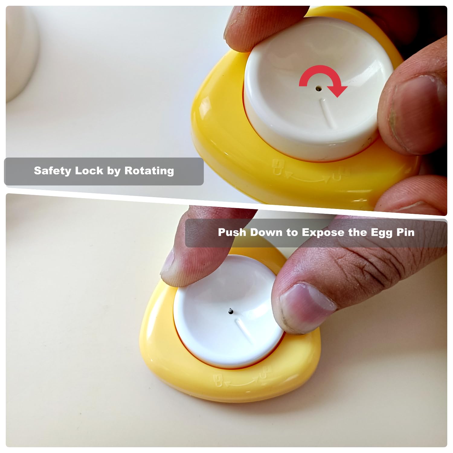 ChaLeeMoo Egg Piercer for Raw Eggs, Stainless Steel Egg Poker for Boiling Eggs, Great Eggshell Peeler Tool to Get Good Hard Boiled Eggs, Egg Hole Puncher Pricker with Retractable Pin, Black