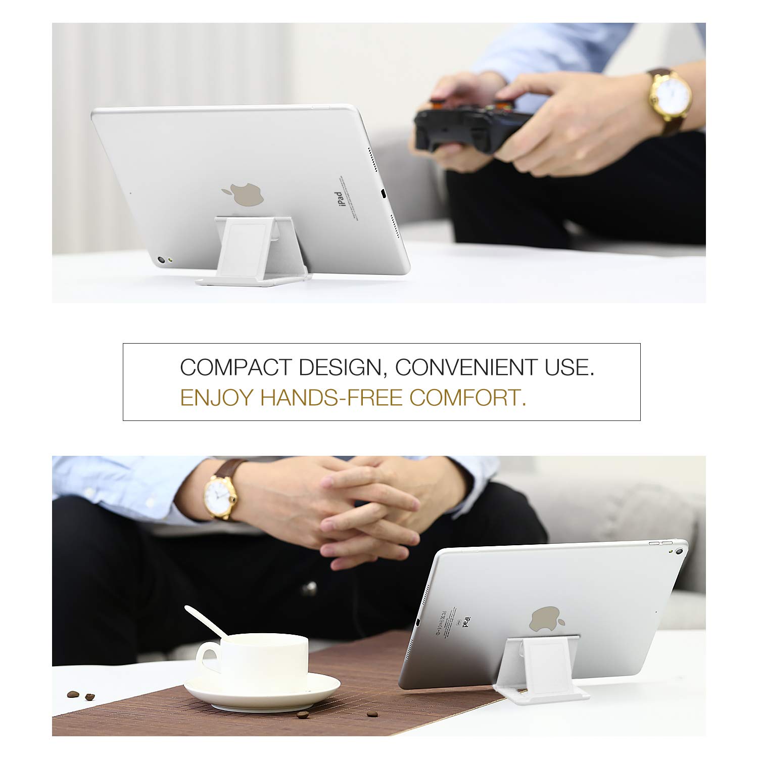 MoKo 2PCS Phone/Tablet Stand, Desktop Holder for 4-11" Device, Fit with iPhone 16/Pro/Pro Max/Plus, iPhone 15/Pro/Pro Max/Plus, iPhone 14/Pro/Pro Max/Plus, iPhone 13/Pro/Pro Max/Plus
