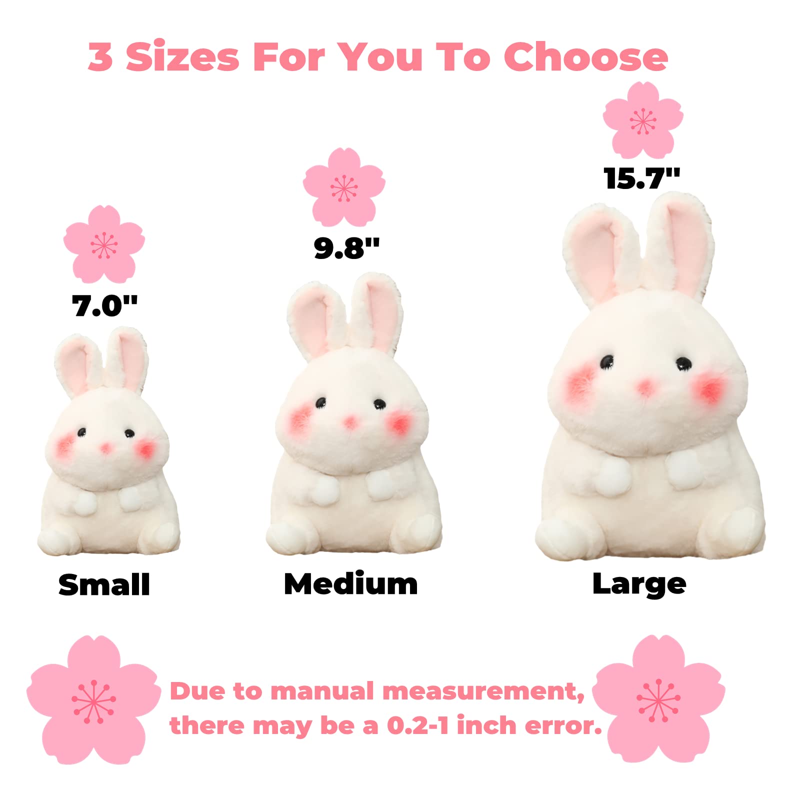 CHDGIOHA 2024 Easter Bunny Plush Toys, Cute Rabbit Soft Stuffed Animals, Easter Birthday White Bunny Plush Pillows, Plush Bunny Toy for Kids (Large Bunny 15.7'')