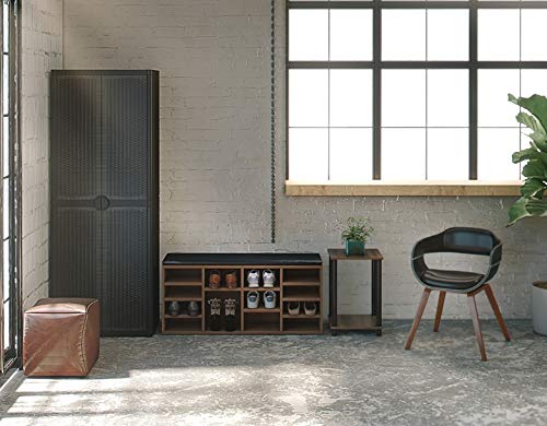 FURINNO Turn-N-Tube Haydn End Table, 1-Pack, Walnut/Brown