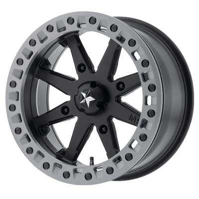 Powersports Bundle Full Set Of MSA M31 Lok2 Beadlock 14x7 4/156 +0MM Wheels, Black