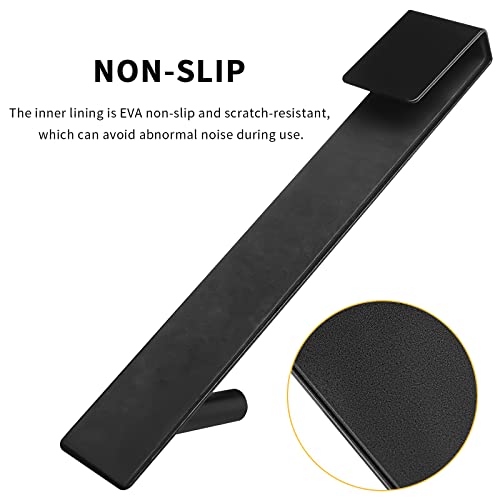 EAGLES 2PCS Shower Door Hooks,5 Inch Towel Hooks for Bathrooms Frameless Glass Shower Door,Stainless Steel Shower Towel Hook,Heavy Duty Bath Hook for Robe,Towel - Black