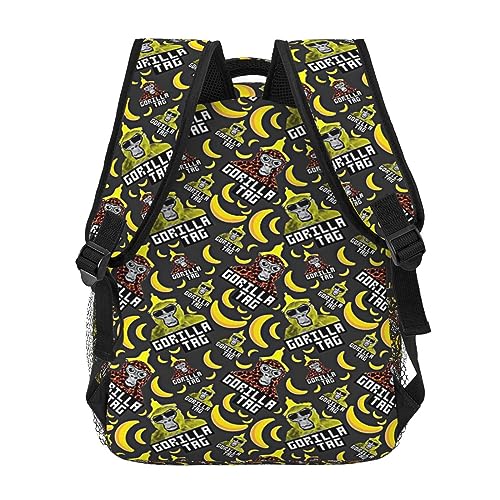 FVGWTVS Boy 3D Printing Gorilla Backpack Cute Cartoon Daily Large Capacity Backpack Gorilla Lightweight Cute Daybag 16 inch