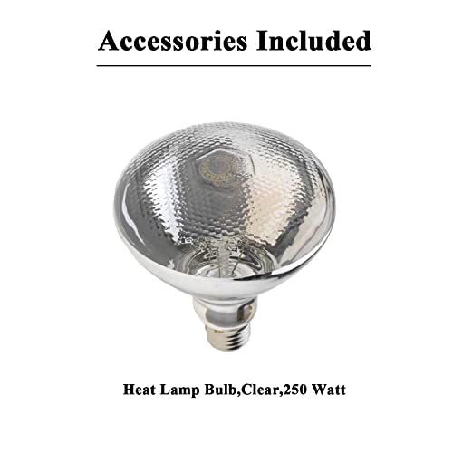 Hanging Food Heat Lamps Ceiling Food Warmer with Infrared Bulb Warming Lamps Retractable Style (Dia25cm(Silver))