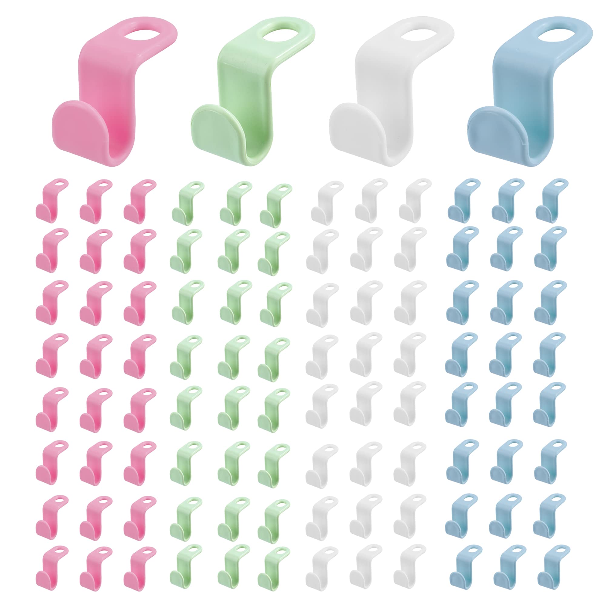 Daomong 100PCS Clothes Hanger Connector Hooks,Hangers Organizer Smart Closet Space Saver Pack for Closet Space Savers and Organizer Closets(Colorful)