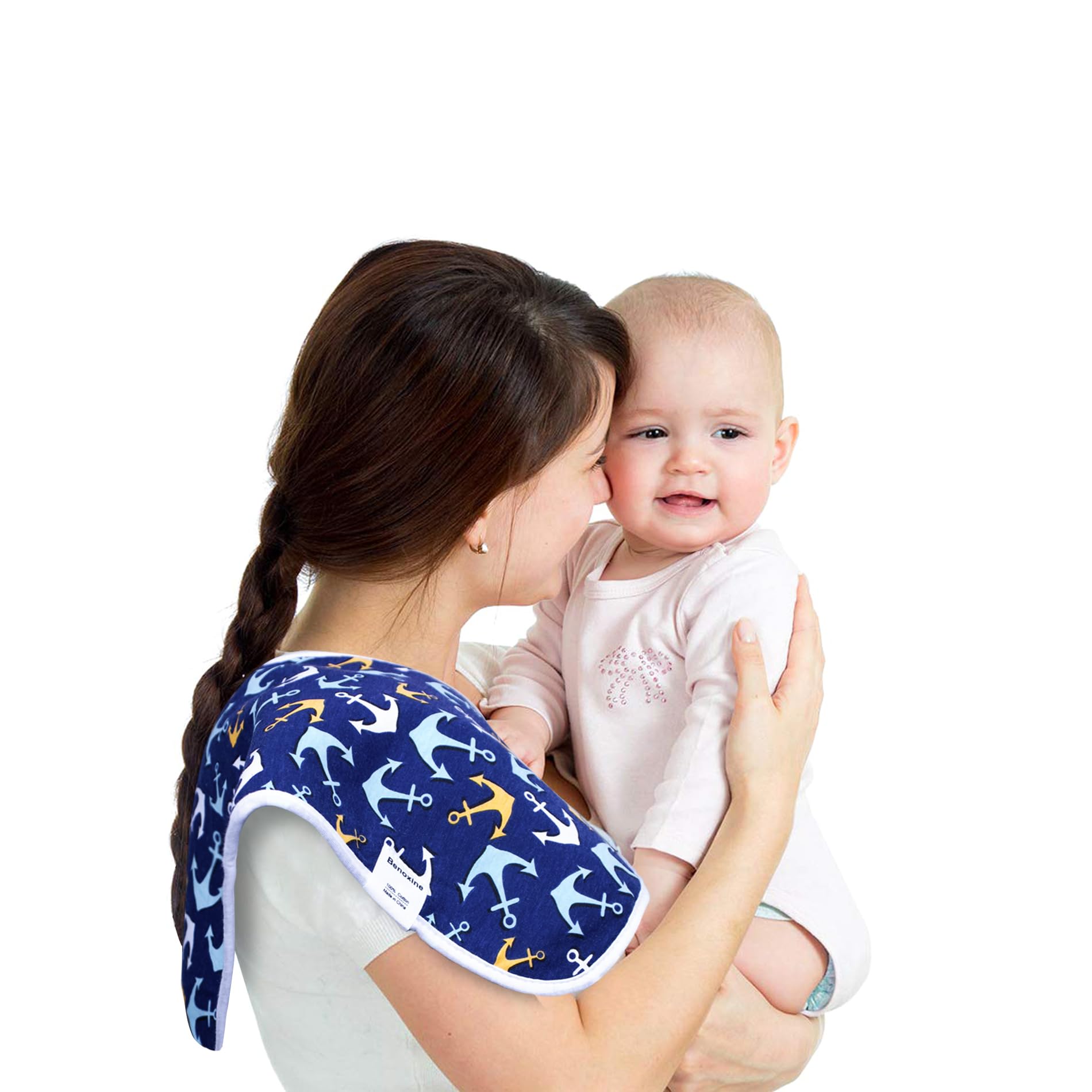 Benoxine Ultra-Soft Baby Burp Cloths Absorbent, Large Size, Cotton,Adorable Designs Perfect for Boys and Girls 8-Pack