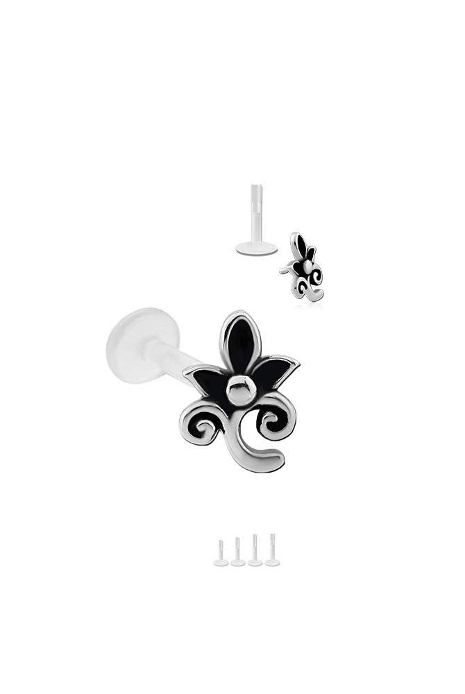 Bioflex Nose Screw Ring 316L Surgical Steel 1/4" 6mm Post Flower 18G
