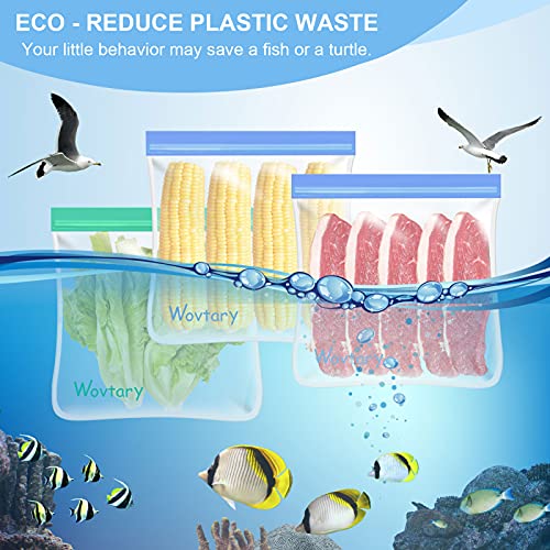 Dishwasher Safe Reusable Gallon Freezer Bags-7 Pack,Reusable Silicone Storage Bags BPA Free, Extra Thick Leakproof & Plastic Free Bags For Meat Fruit Vegetables