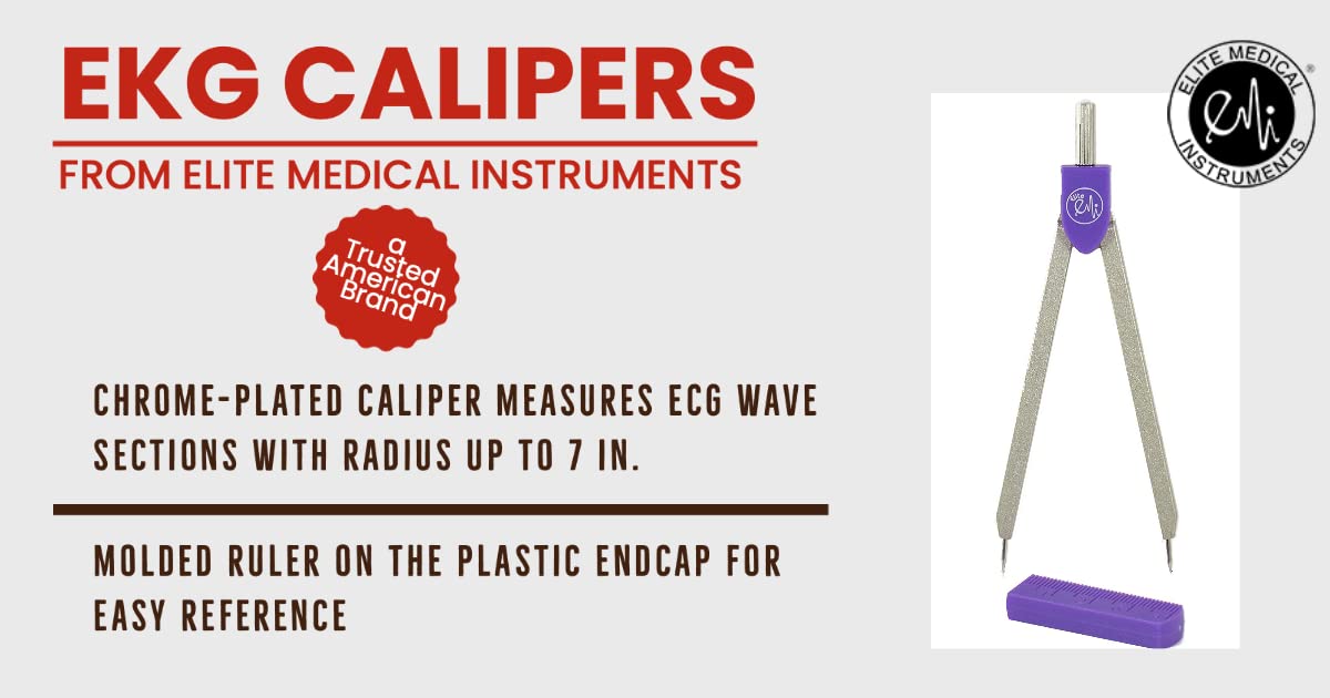 Elite Medical Instruments EMI Basix Economy EKG Caliper EKG-101-V, Violet