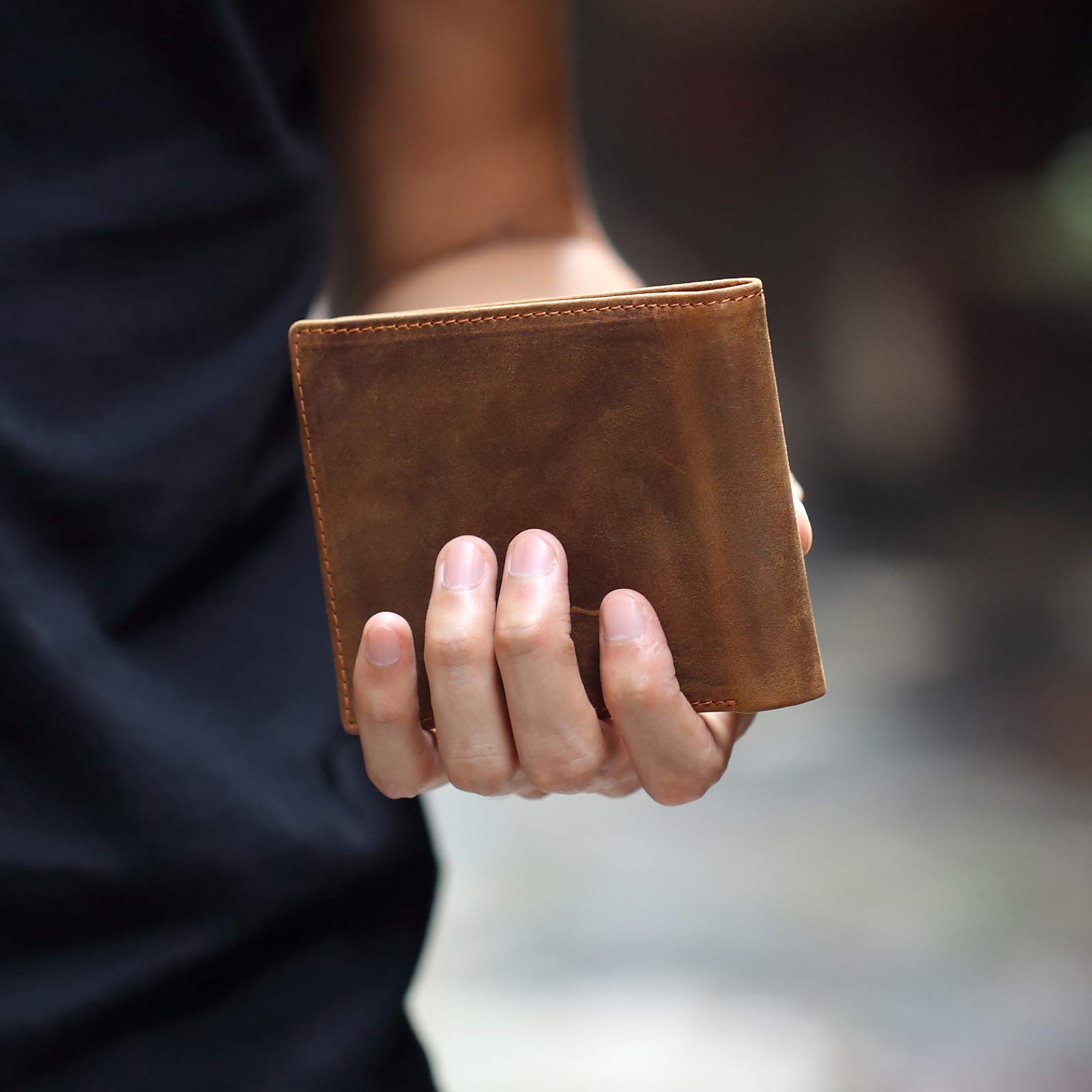 awofer Engraved Men's Wallet-Personalized Custom Leather Wallet, Custom Present idea for Husband, Son, Dad, Family-Best Graduation, Birthday, Anniversary, Fathers Day Presents
