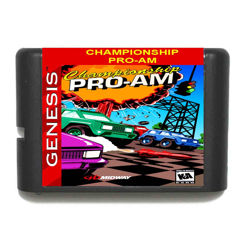 Championship Pro Am 16 Bit MD Game Card For Sega Mega Drive For Genesis (EUR Shell)