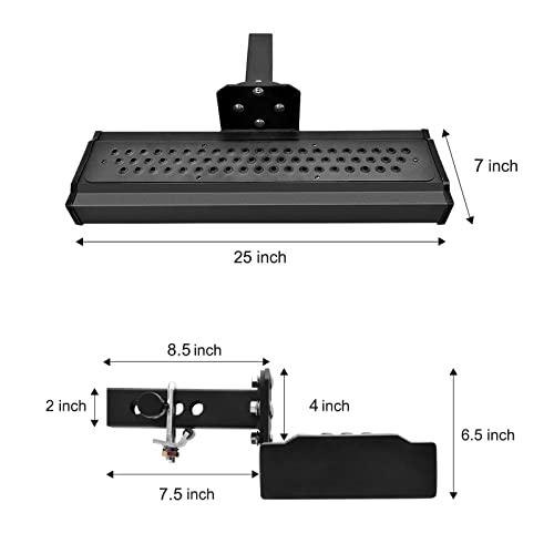 Heavy Duty Trailer Tow Hitch Steps (Large), 2'' Hitch Mounted Step and Bumper Protection fit for SUV/Pickup Truck/Van, Double-Sided Use Non-Slip Pattern with Pin Lock & U-Bolts Stabilize