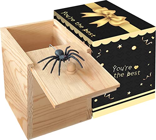 NA Spider Prank Big Box?Wooden Surprise Box?Handmade Fun Gag Gift & Practical Joke Toys