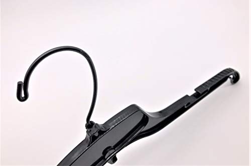 NAHANCO 28800BH Black Plastic Top Hanger, Heavy Weight, Black Hook, 17" (Bulk Pack of 100)
