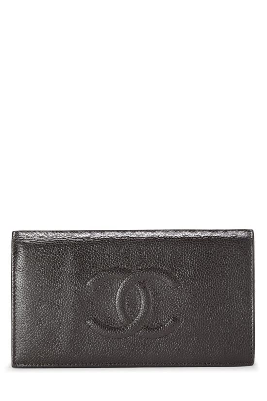 CHANEL, Pre-Loved Brown Caviar Timeless 'CC' Yen Wallet, Brown