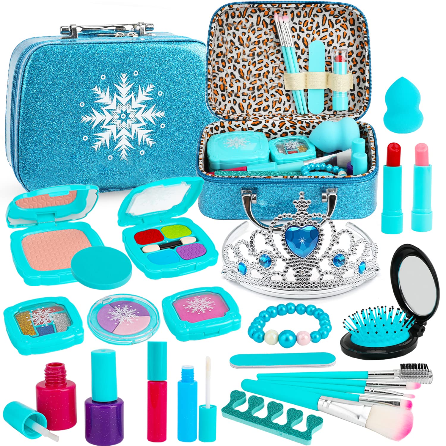 Pretend Makeup for Toddlers, Play Makeup for Little Girls, Fake Makeup for Kids, Toddler Makeup Play Set, Pretend Play, Birthday Gifts for 3 4 5 Year Old Girls, Girl Toys Age 3 4 5 6 (Not Real Makeup)