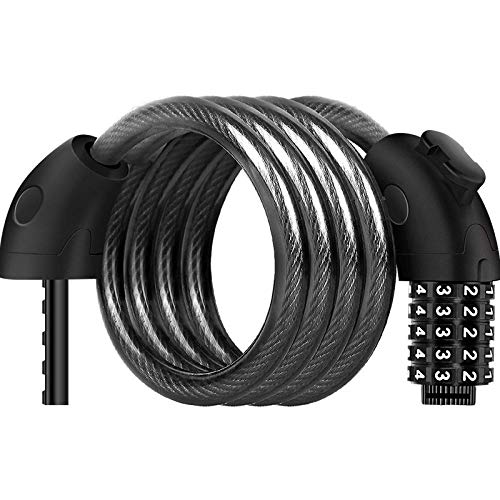 bicycle lock Mountain Bike Lock Code Combination Security Electric Cable Lock Anti-theft Cycling Bicycle Locks Bicycle Accessories-Blue(cm) Bike Locks (Color : Black(65cm)) ( Color : Black(150cm) )
