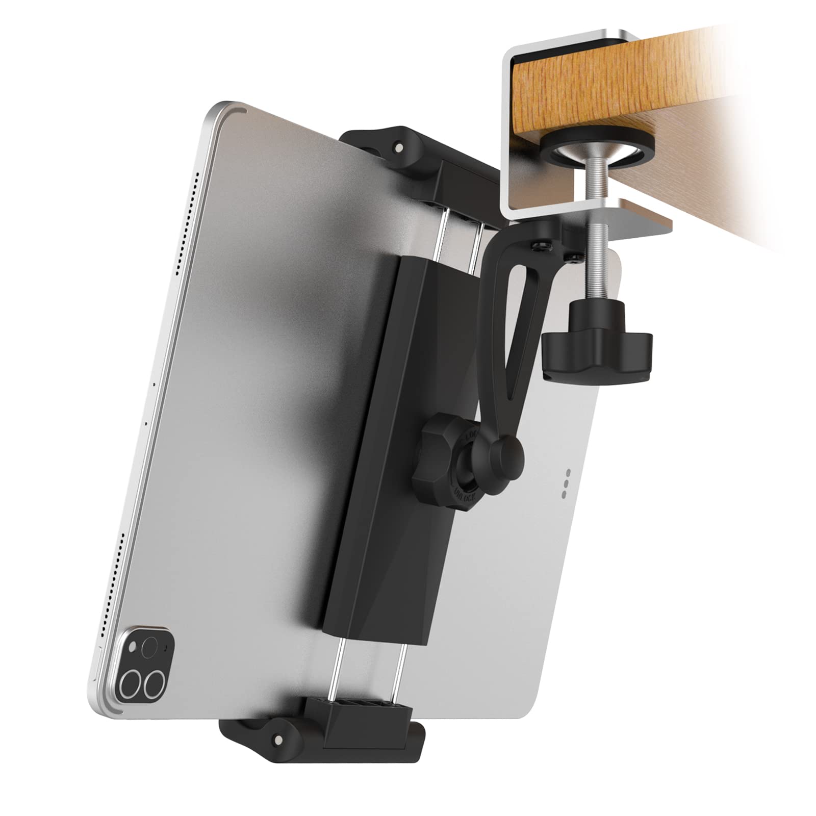 Charchendo Kitchen Tablet Mount, Universal Cabinet Tablet Phone Holder Clamp Stand and 360° Adjustable Compatible with iPad Pro 12.9 11 10.5, Air Mini, Samsung Tab and All 5.5-12.9 inch Devices