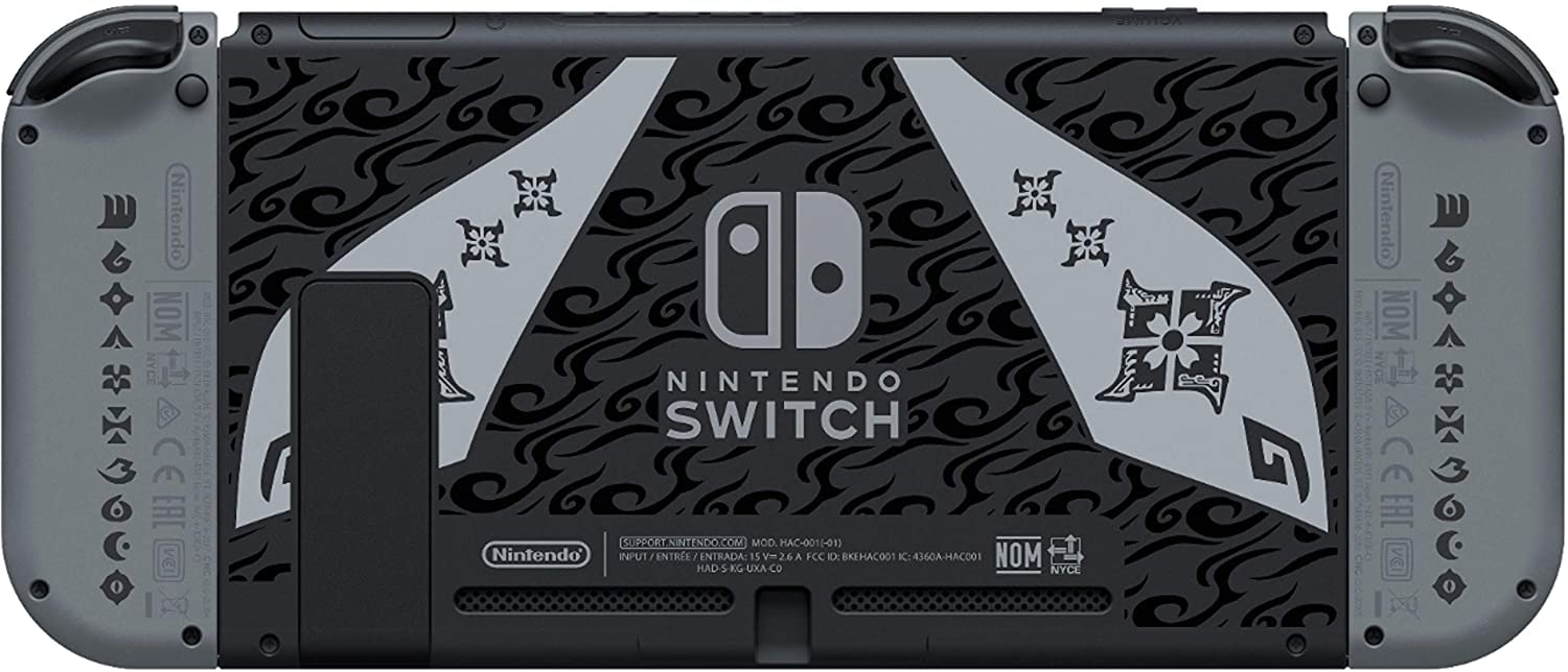 Newest Nintendo Switch Monster Hunter Rise Deluxe Edition with Gray Joy-Con, 6.2" Multi-Touch 1280x720 Display, with 128GB microSD Card and Carrying Case and Microfiber Cloth Bundle
