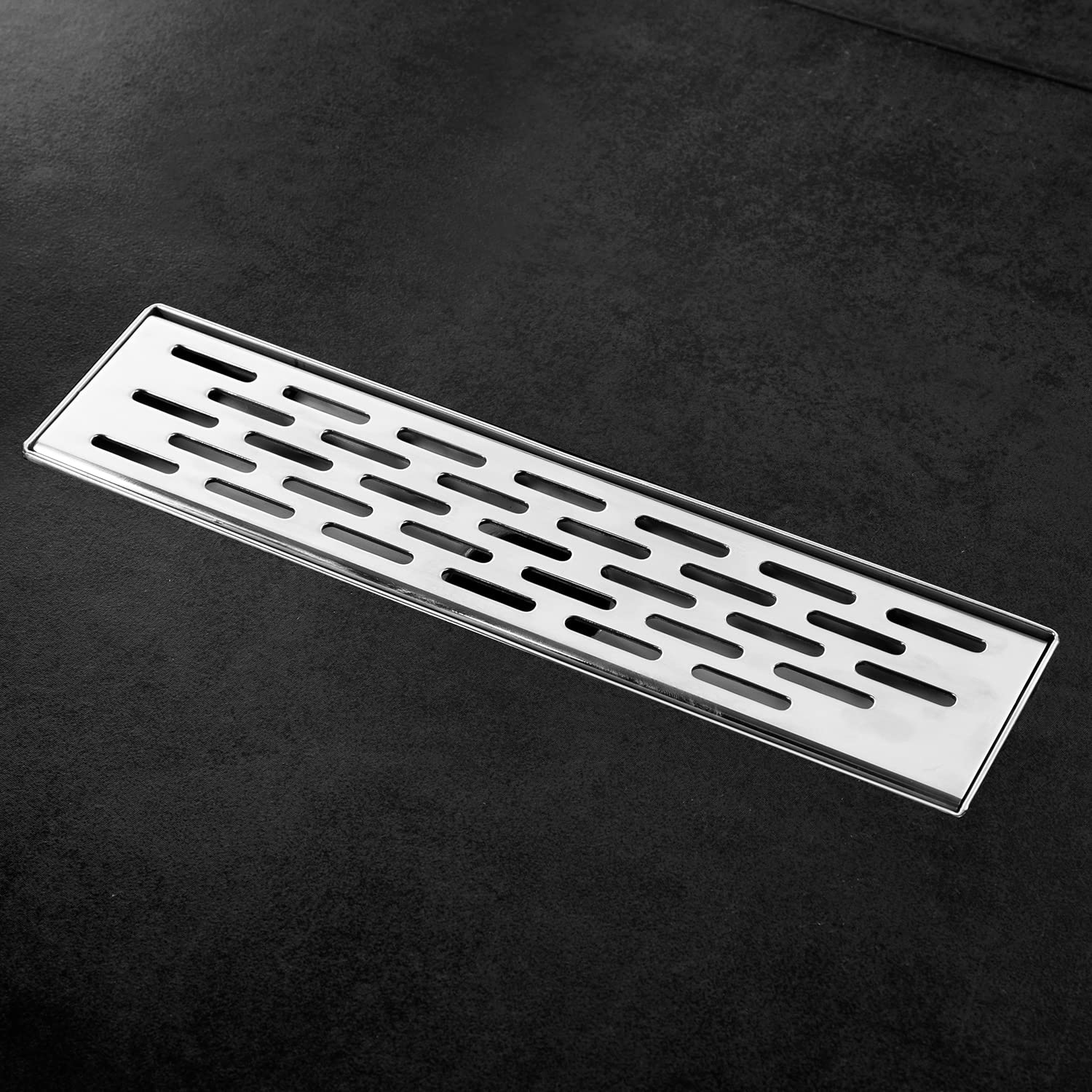 EMBATHER 12 Inches Shower Drain with Removable Strainers,PVC Shower Drain Base for Bathroom Floor Drain,Brushed Nickel Stainless Finished