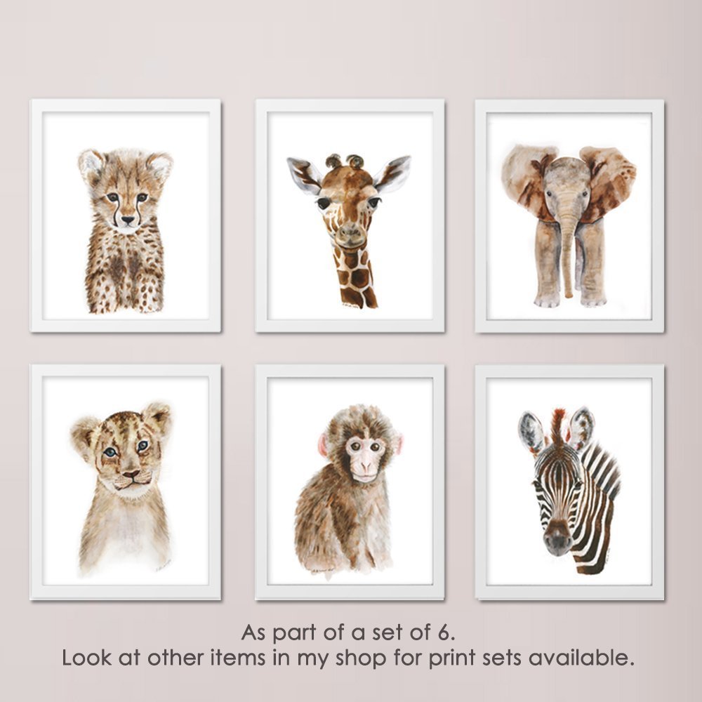 Baby Lion Nursery Print, African Safari Nursery Art, Brown, Beige - Various Sizes Available