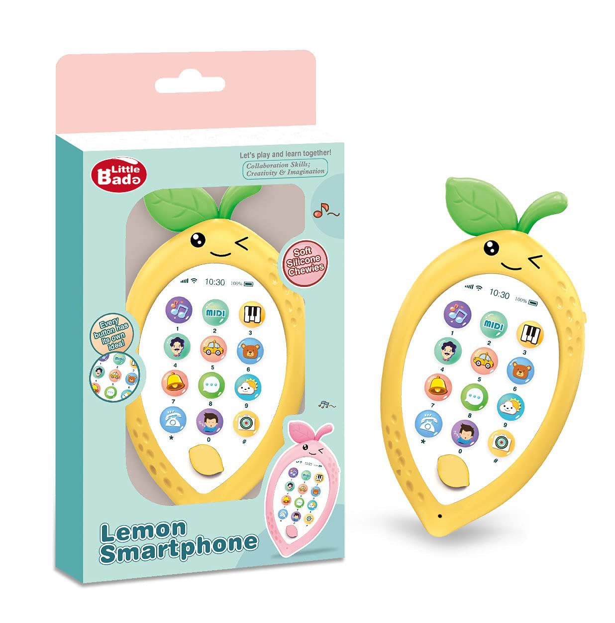 Little Bado Musical Cell Phone Toy for Baby Toddler Kids Over Two Years Old Early Learning Educational Mobile Phone Toys Gifts