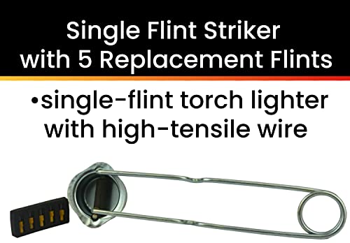 Hot Max 24172 Single Flint Striker with 5 Replacement Flints