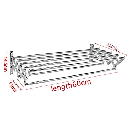 EAFTOS Easy to Clean and Strong and Durable Stainless Steel Retractable Wall Mount Clothes Drying Rack for Bathroom Kitchen Hotel