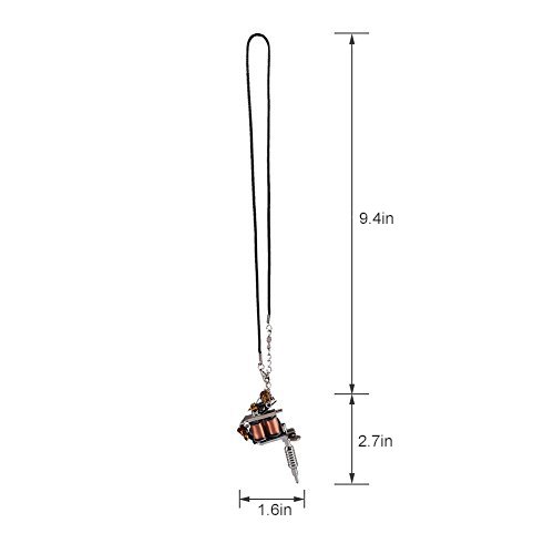 Tattoo Gun Necklace,Mini Tattoo Machine Necklace,Tattoo Supply Pendant Gift,Portable Tattoo Supply Gun Keychain Metal Alloy Key Ring