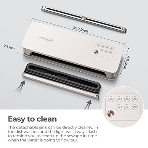 Vacuum Sealer Machine, voriah automatic smart touch screen Vacuum Sealer Machine (automatic & manual optional),9-in-1 multi-function sealing mode For food preservation and storage,Pow erful Dual Pumps Food Air Sealing System, Sous Vide ,machine washabl