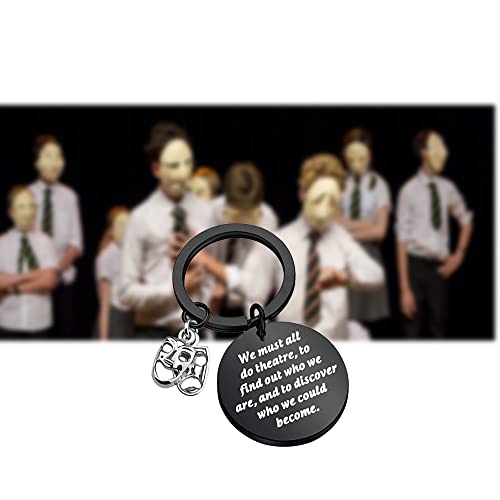 BAUNA Theatre Kechain Muse Comedy Tragedy Mask Actor Actress Keychain(bl)