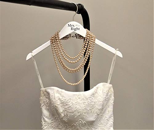 NAHANCO MRSAR20117 Bridal Hanger Set, Wooden Hangers Imprinted with Mr. Right and Mrs. Always Right, 17β (2 Piece Set)