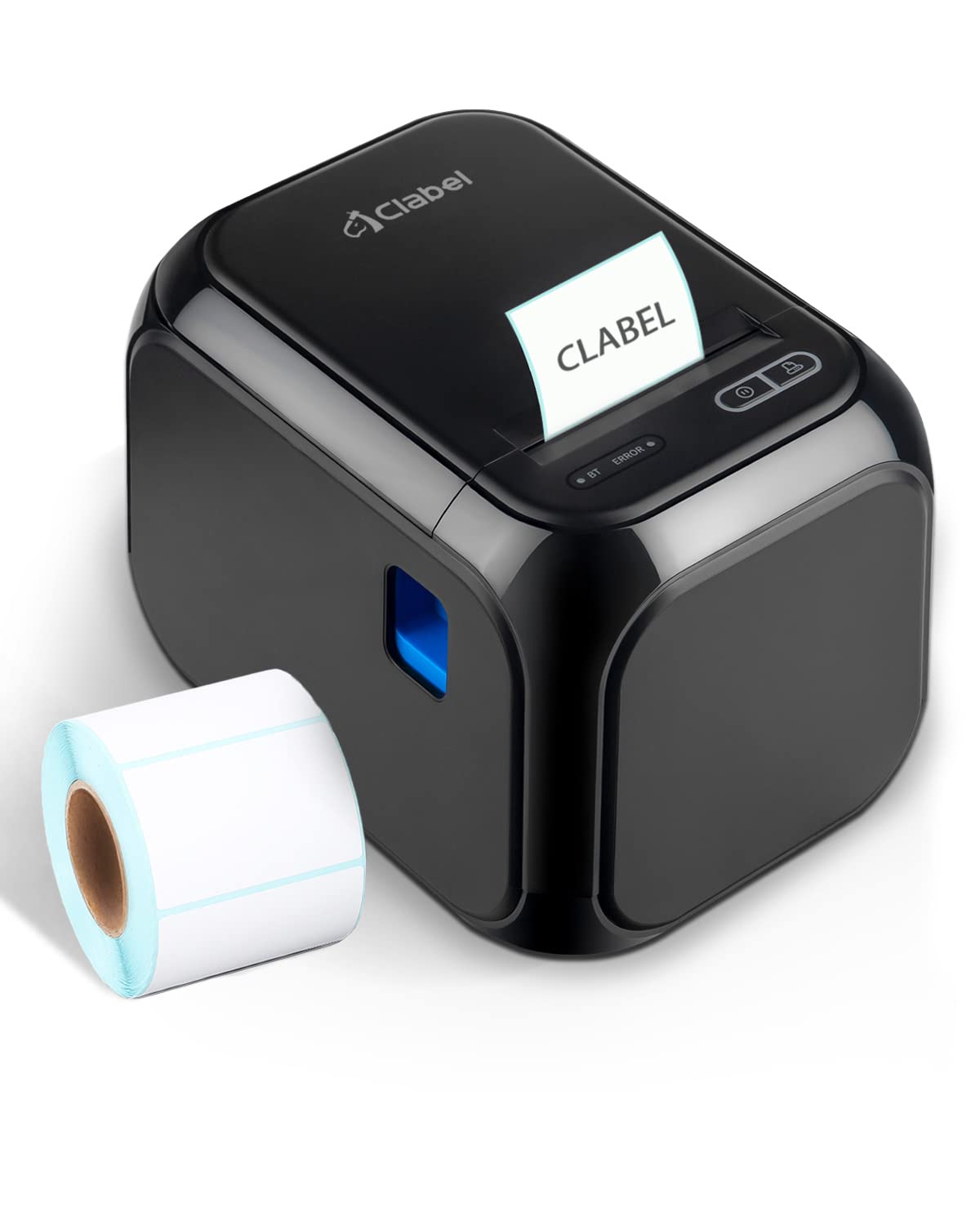 CLABEL Desk USB Barcode Label Printer: Label Maker with Direct Thermal Printing, 2 Inch Print Width for Barcodes Address Shipping Warehouse with 1 Roll Label (Balck-C)