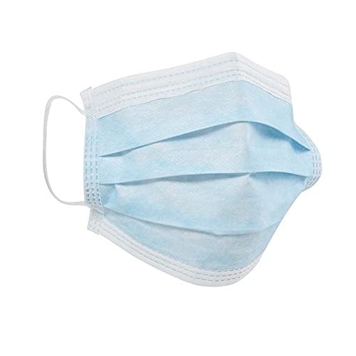 ValuMax 5630E-SB Ultra-3-In-1 Sensitive Disposable Earloop Face Masks, Cellulose Inner Layer, High Filtration, Sky Blue, Box of 50