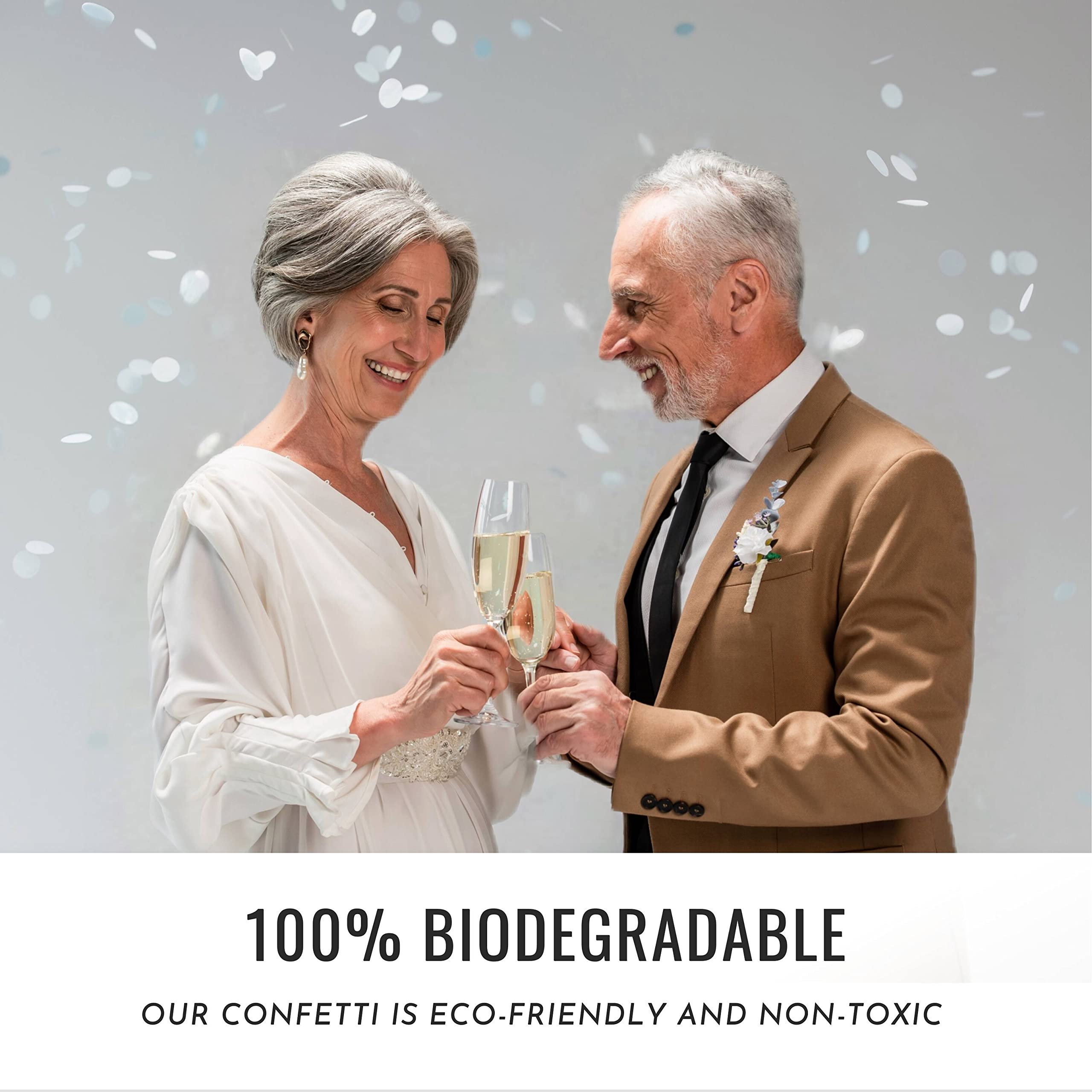 Dissolving Water Soluble Rice Paper Confetti White Wedding Confetti 20000 Pieces 150 Gram 2CM Biodegradable Circle for Send Off Outdoor Beach Reception Ceremony Celebration Classic Modern Decoration