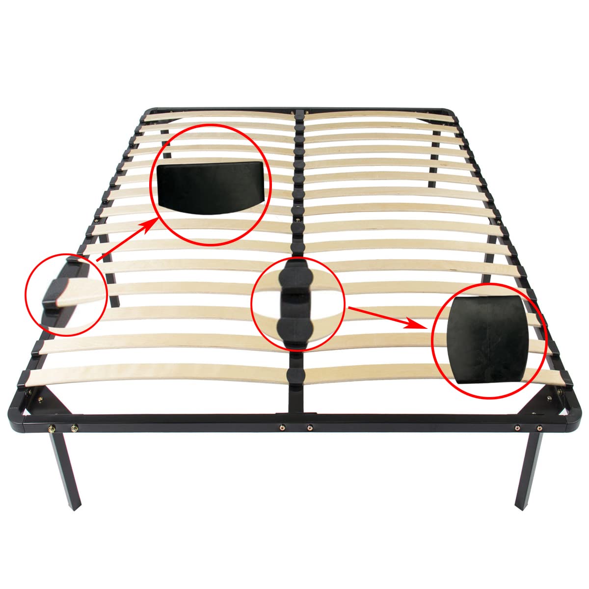 BMIROAMDFE 50 Pieces Bed Slat Holders Slat Centre Caps Side Slat End Bracket Cover Replacement for Wooden Frames
