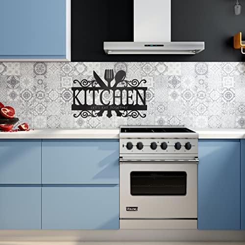 QUEEN KING Metal Kitchen Wall Decor, Kitchen Signs Wall Decor, Rustic Metal Kitchen Decor Sign, Country Farmhouse Wall Art Decoration for Home, Kitchen or Dining Room 13.8 x 8.8 Inches (Black)