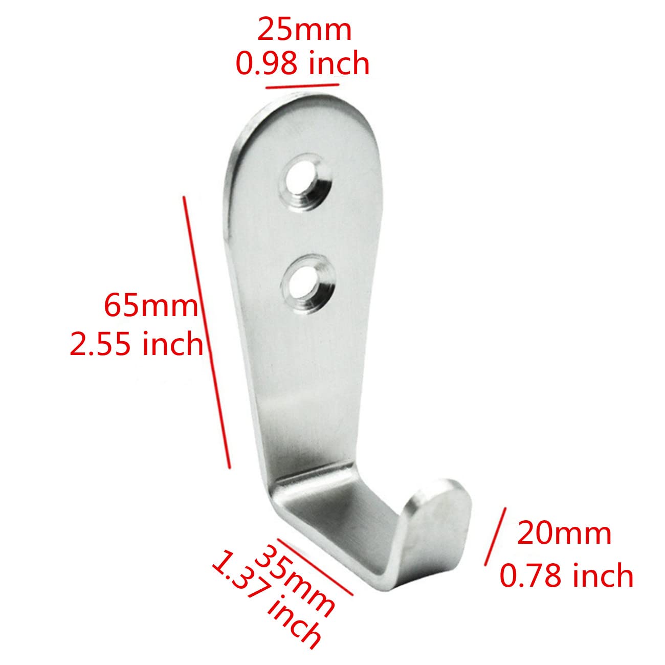 szhdxsyyxgs Wall Hooks ,10 Pcs,Coat Hooks, Stainless Steel Hook, Garage, Luggage Key Hook, Bathroom Kitchen Dining Room,Heavy Duty, Indoor and Outdoor Hooks (Silver)