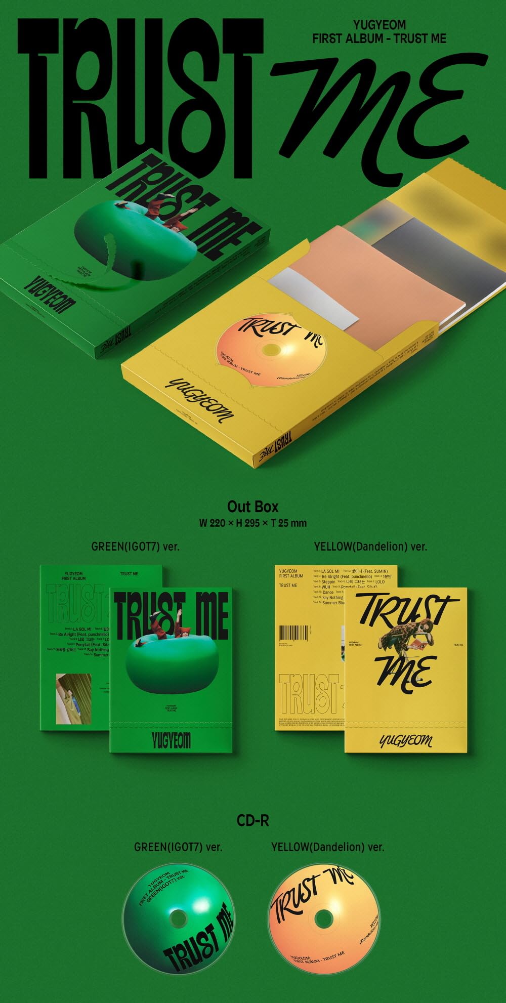Dreamus YUGYEOM GOT7 - TRUST ME (Vol.1) Album (2 ver. SET), CMDC12004