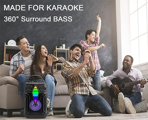 CZRXLLGD Bluetooth Speaker, IPX5 Waterproof Speaker with HD Sound, RGB Multi-Colors Rhythm Lights, Up to 8H Playtime, TWS Pairing, Portable Wireless Speakers for Home, Party