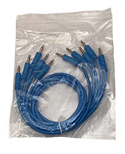 Luigis Modular Supply Spaghetti Eurorack Patch Cables - Package of 5 Blue Cables, 18 (45 cm)