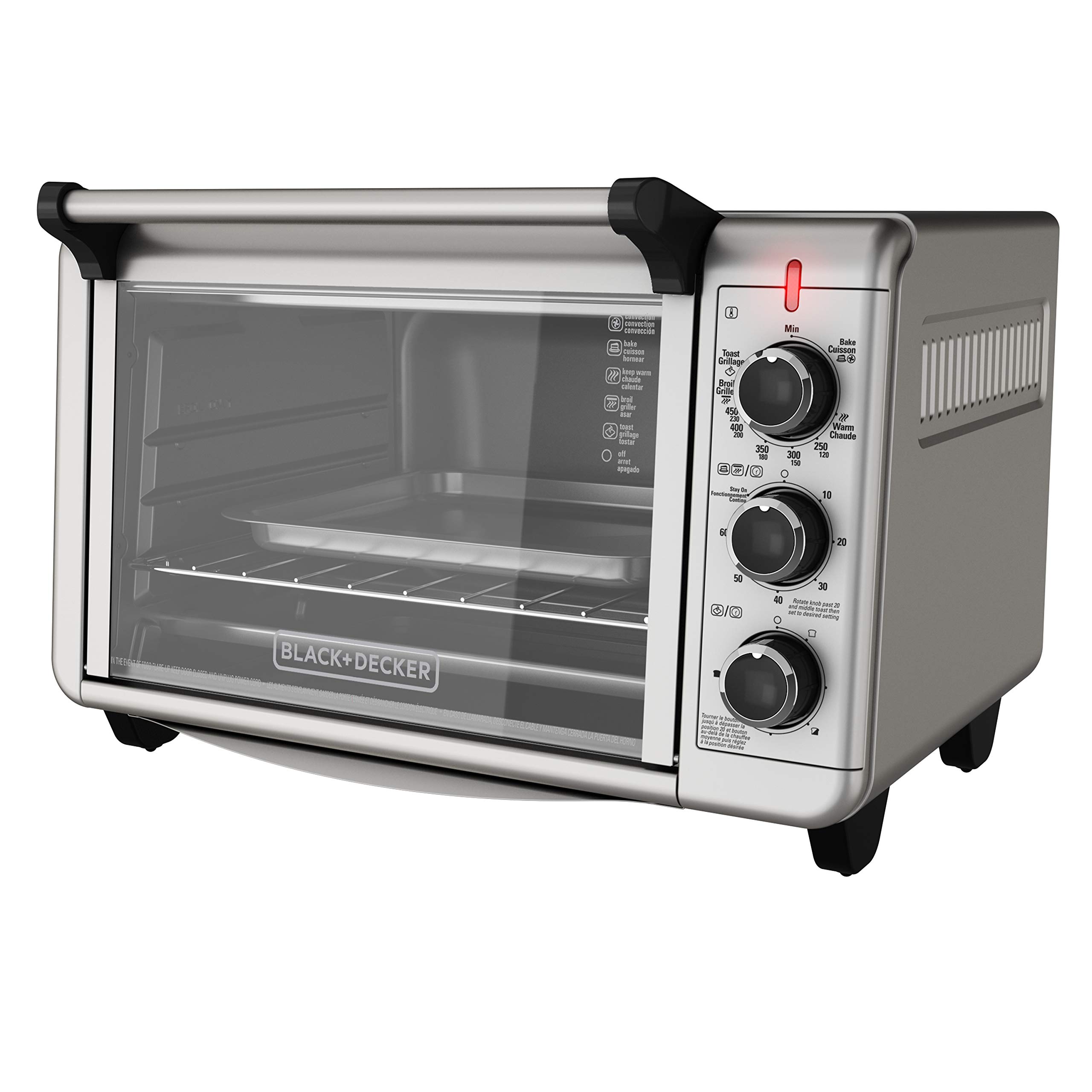 BLACK+DECKER TO3210SSD 6-Slice Convection Countertop Toaster Oven, Stainless Steel