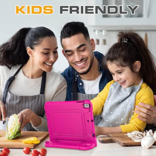 MOXOTEK Kids Case for iPad 5th/6th Generation & iPad Air 1/2 & Pro 9.7, iPad 9.7" Case with Screen Protector, Shockproof Protective Cover for iPad 9.7 inch 6/5 Generation 2018/2017, Pink